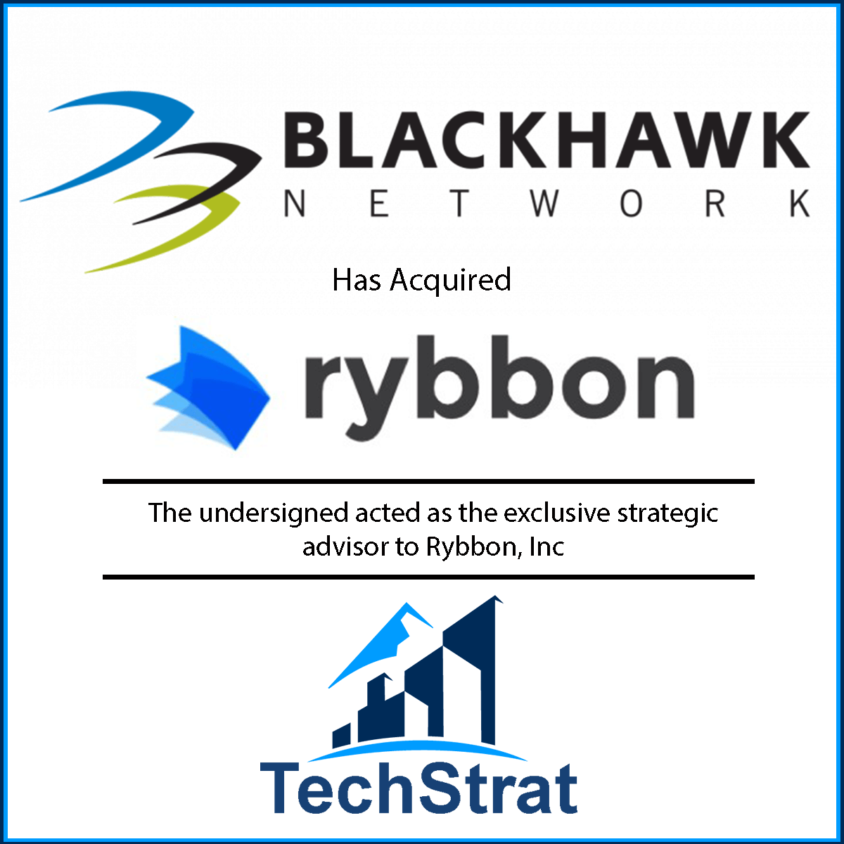 DEAL ANNOUNCEMENT: TECHSTRAT CLIENT RYBBON ACQUIRED BY BLACKHAWK ...